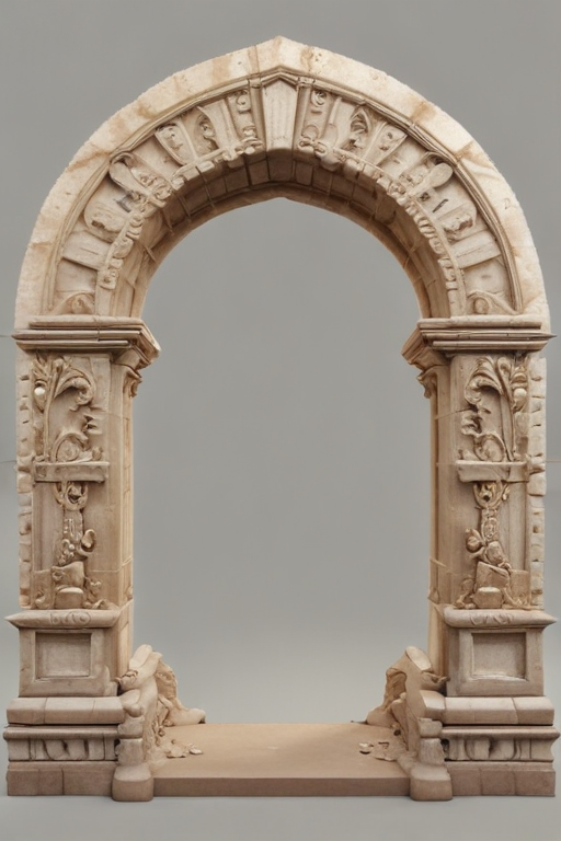 Intricately Carved Stone Archway with Decorative Elements and ...