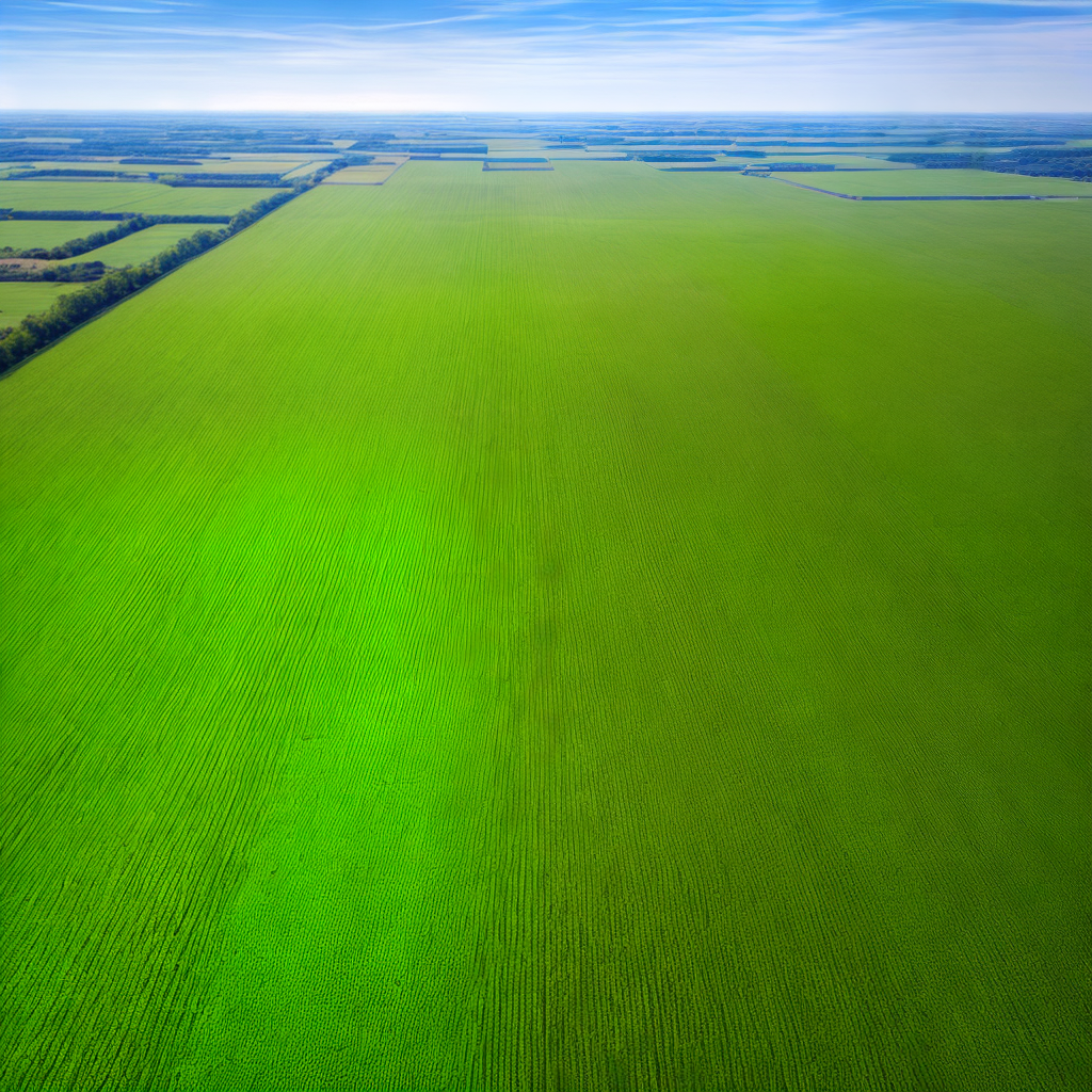 Aerial fields with roads and treelines