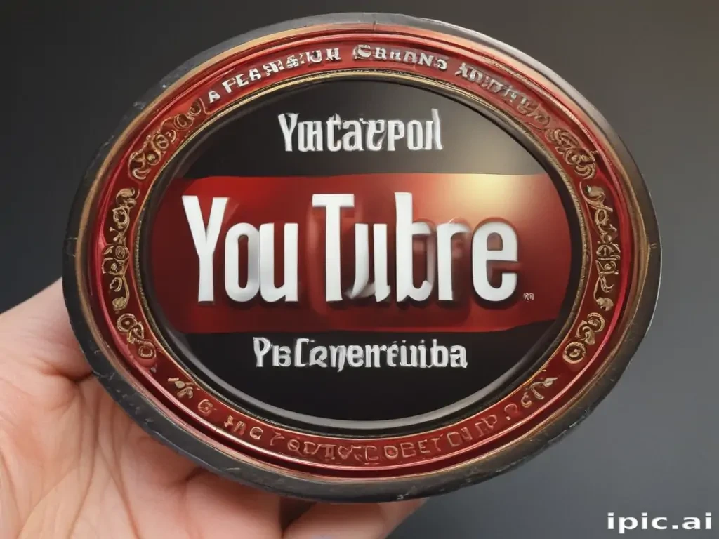 Vintage Style YouTube Logo on a Decorative Circular Plate Design