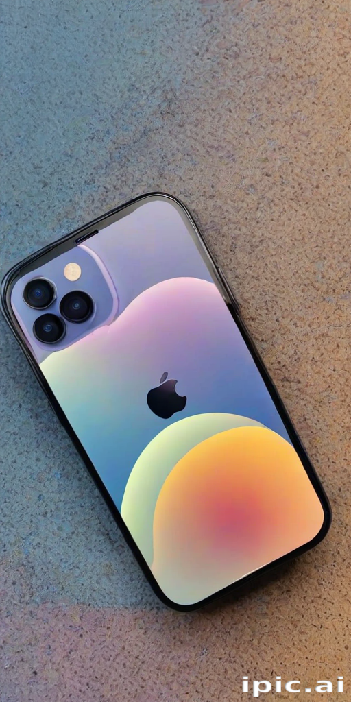 Stylish Apple iPhone 12 with Colorful Gradient Background on Table