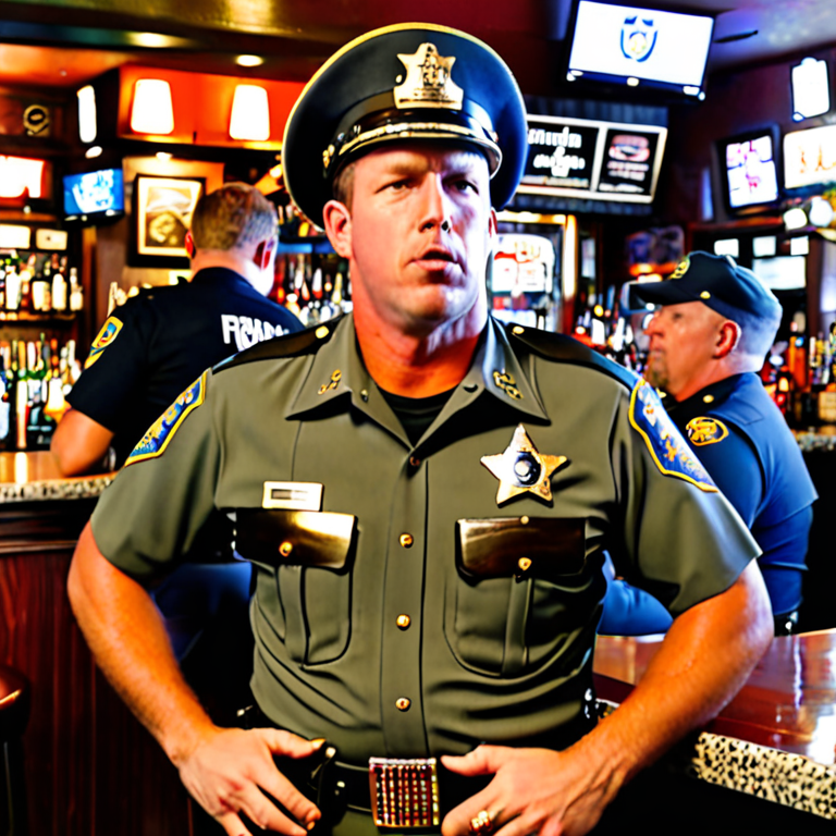 State Police Trooper fights crazy redneck inside a bar,