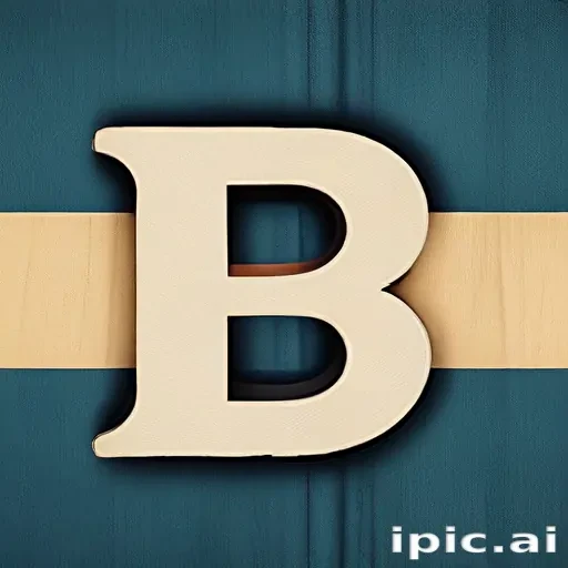 Stylized Letter B on a Textured Background with Horizontal Band Design