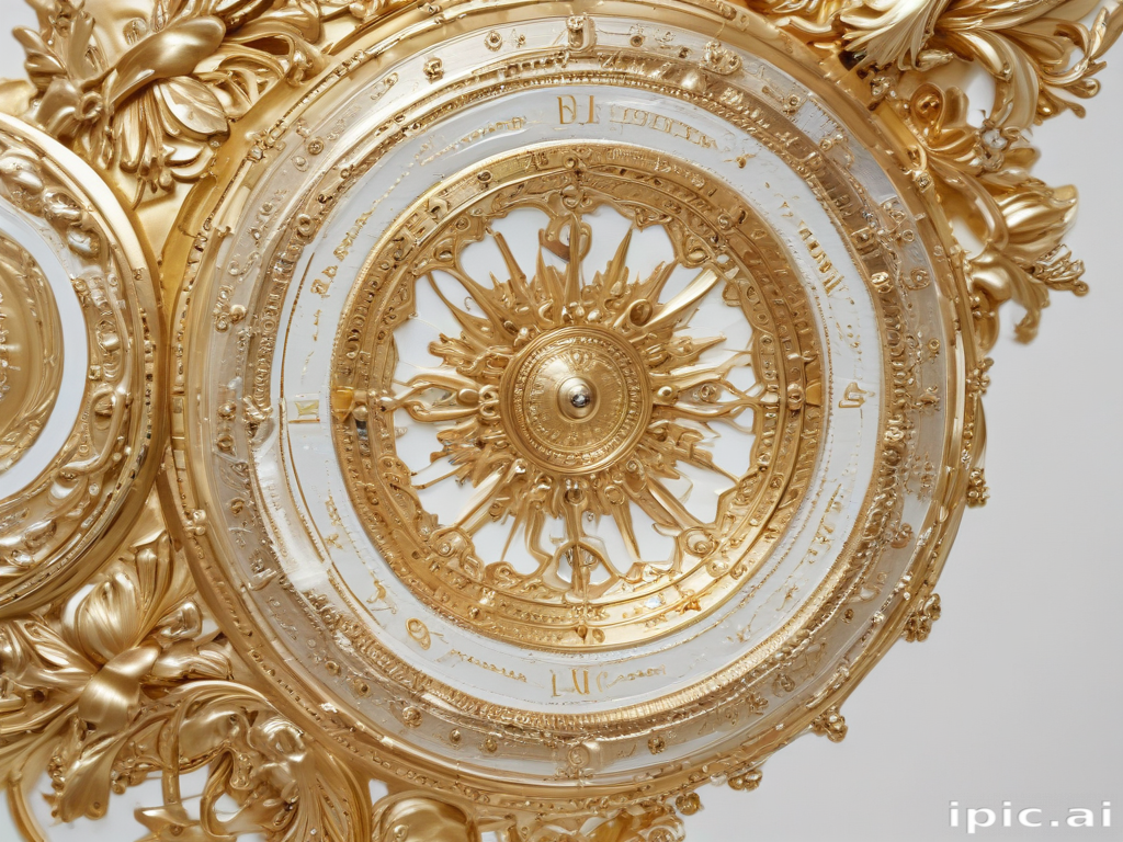 Intricate Golden Clock Design Featuring Elaborate Details and Classic ...
