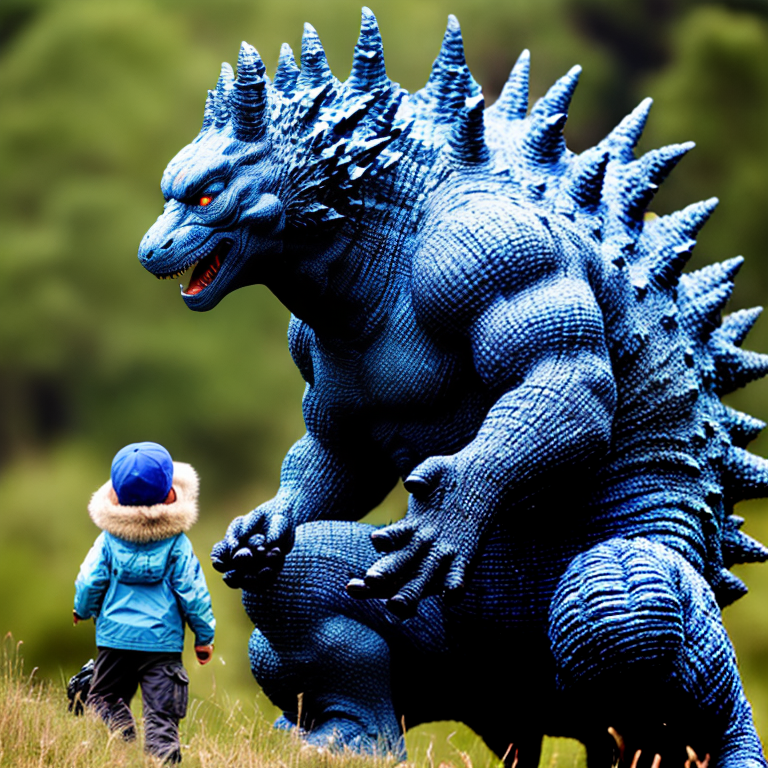 Godzilla with his son