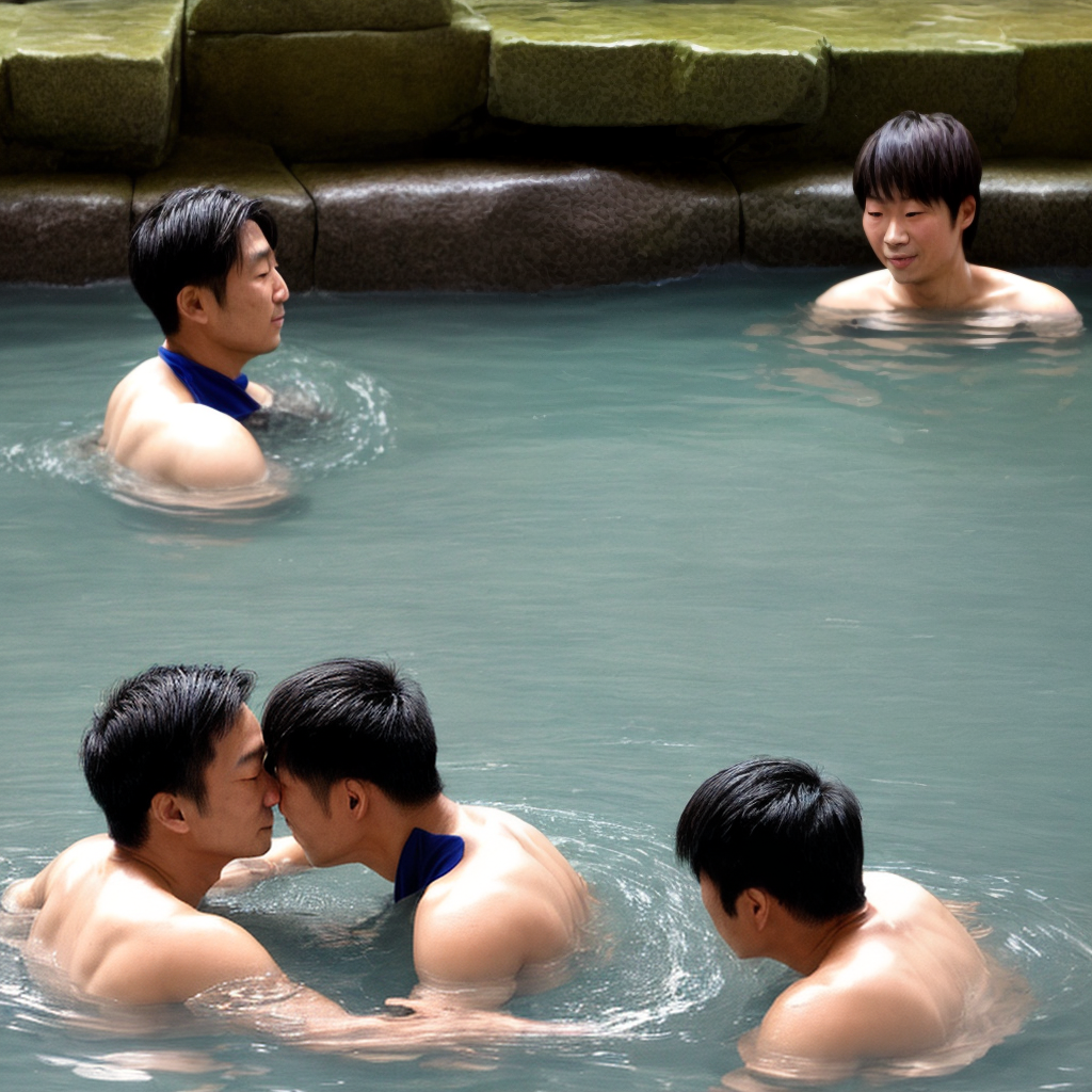 japanese floosies on top of each other in onsen