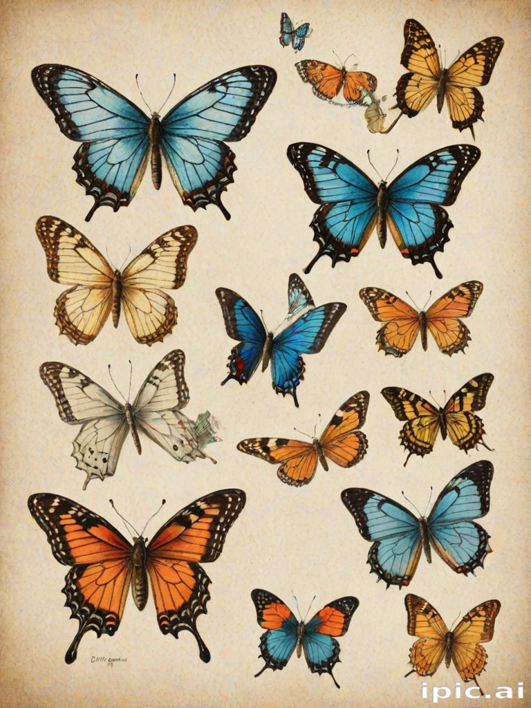 Exquisite Collection of Colorful Butterflies Displaying Nature's ...