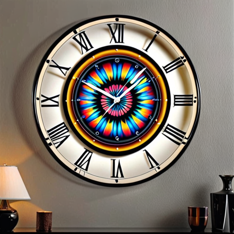 psychedelic with oil wheel projections clocks