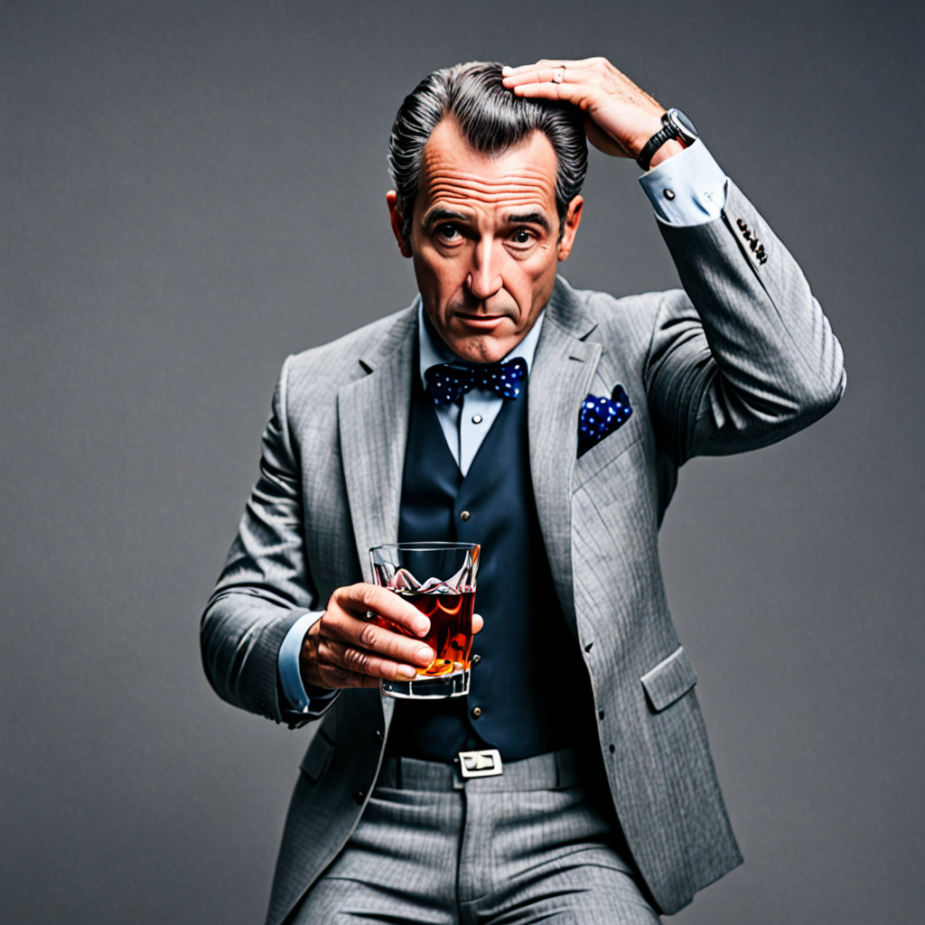 mr character drinking alcohol