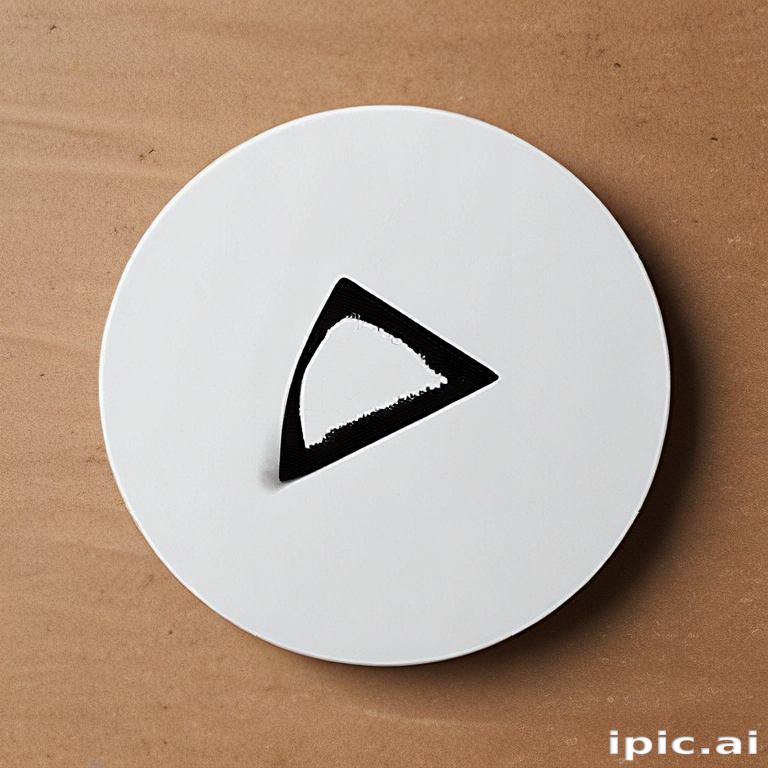 Minimalist White Oval Design Featuring a Black Triangle Cutout Shape