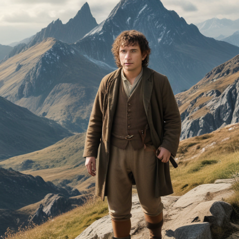 hobbit on mountain far away