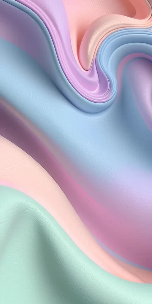 Soft Pastel Waves of Fabric Creating a Dreamy, Serene Visual Experience