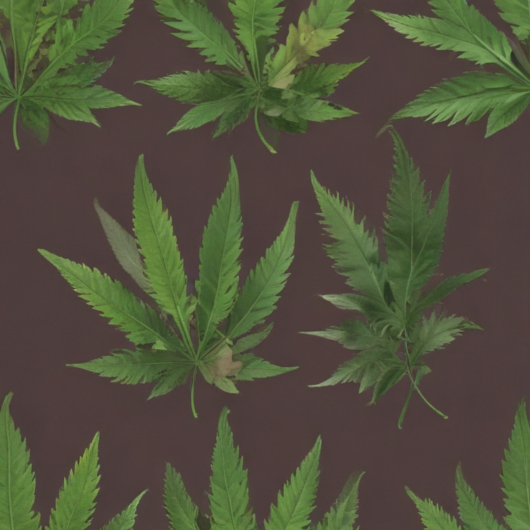 Vibrant Green Cannabis Leaves Spread Across a Rich, Dark Background