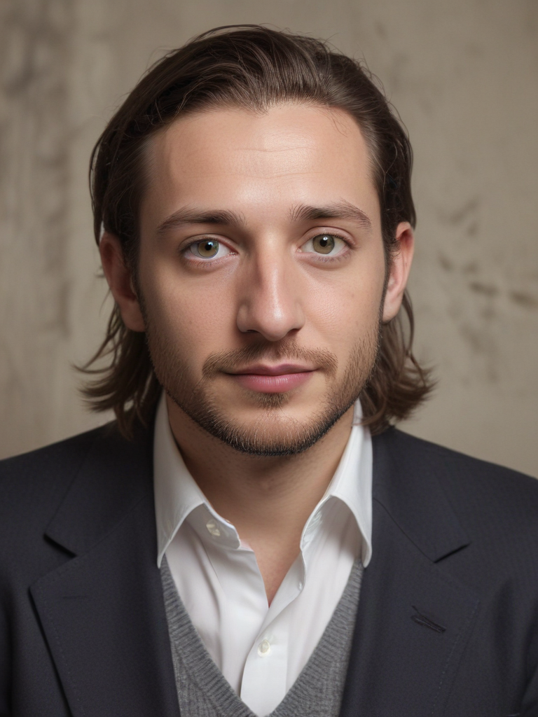 Professional Portrait of a Young Man in Formal Attire Against Neutral ...