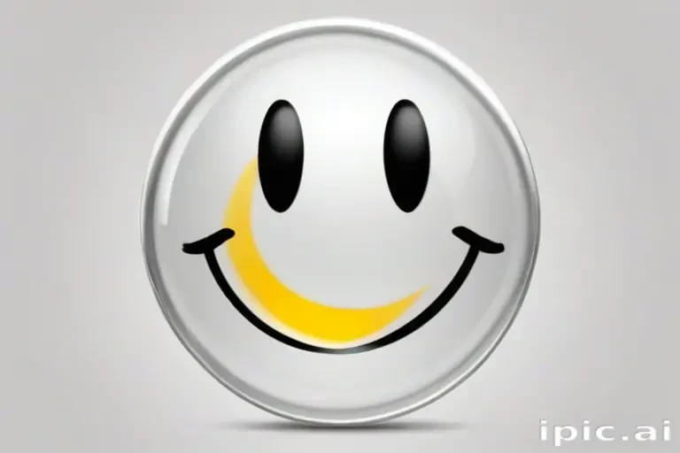 A Cheerful Smiley Face with a Bright Yellow Crescent Moon Smile.
