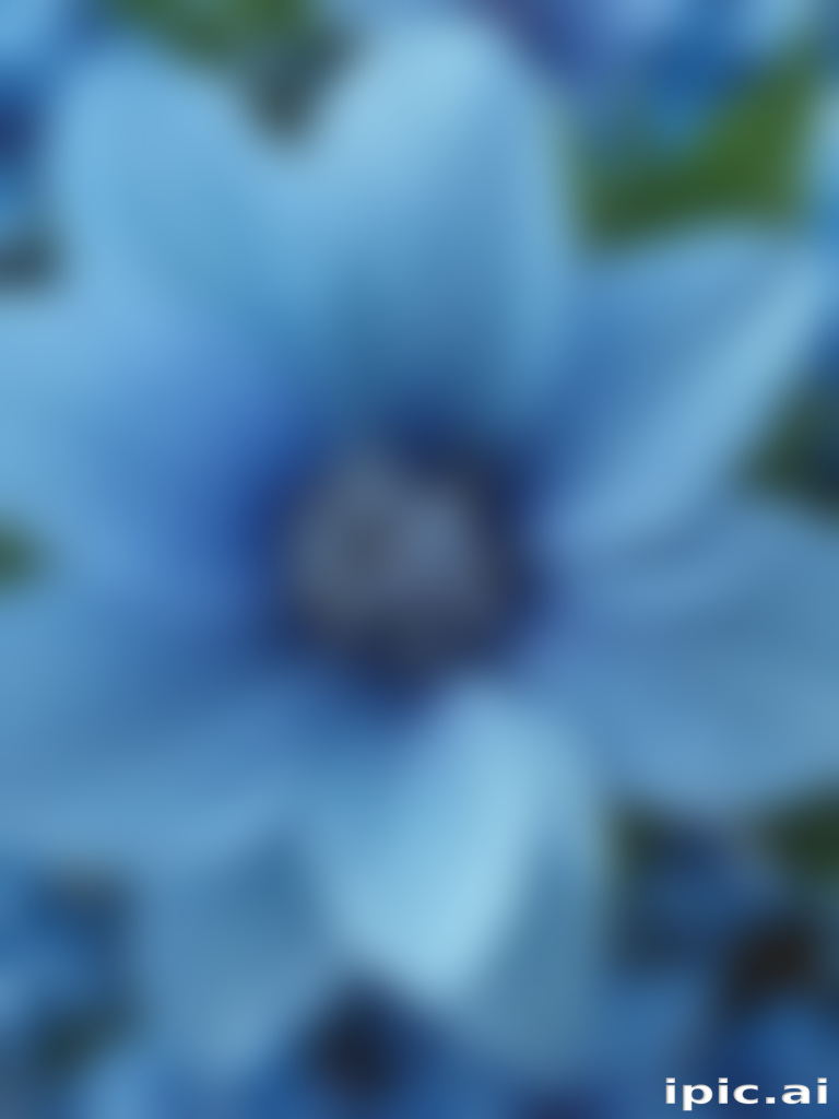 A Vibrant Blue Flower Blooming Amidst Lush Green Background Blossoms ...