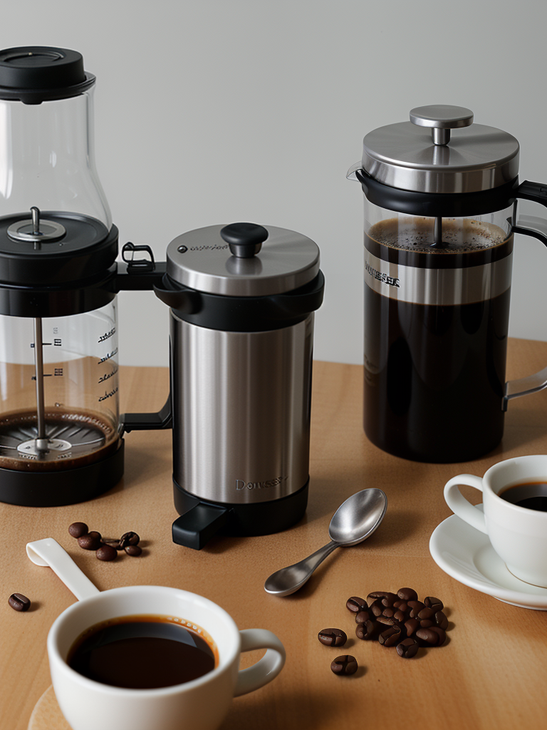 Exploring the Art of Coffee Making with Various French Presses and Cups