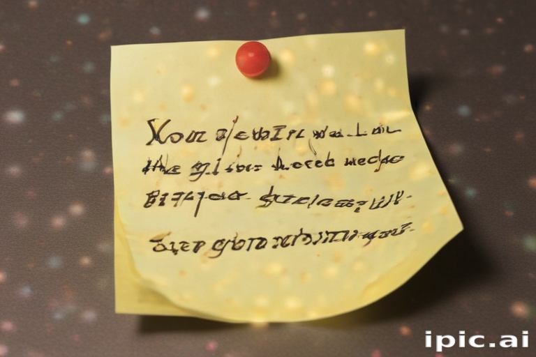 Colorful Sticky Note with Mysterious Handwritten Message on a Wall