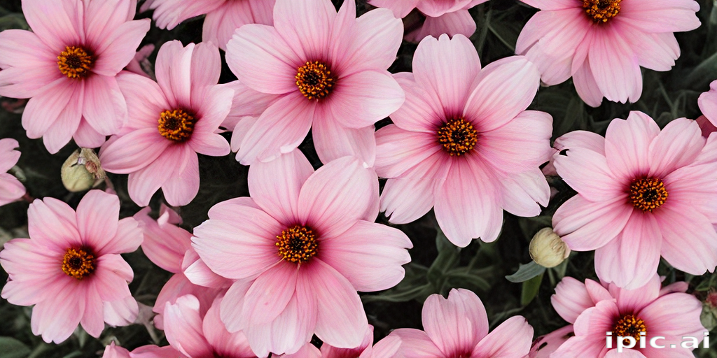 A Beautiful Display of Soft Pink Flowers Blooming in Abundance.