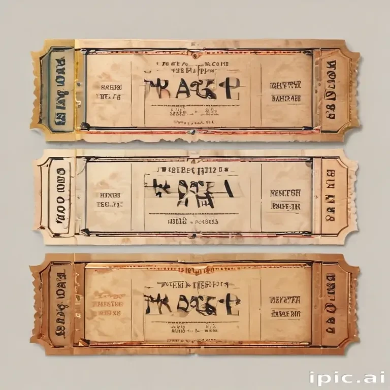 Vintage Ticket Collection Featuring Unique Designs and Intricate ...