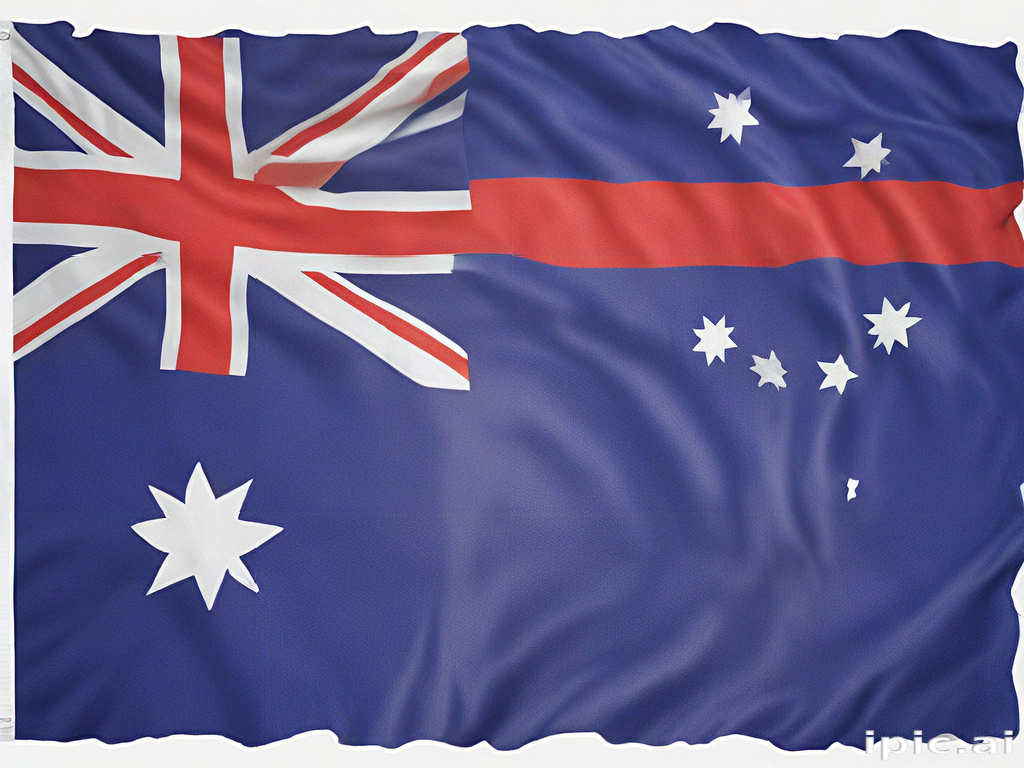 Australian Flag Featuring Union Jack and Southern Cross Design Elements
