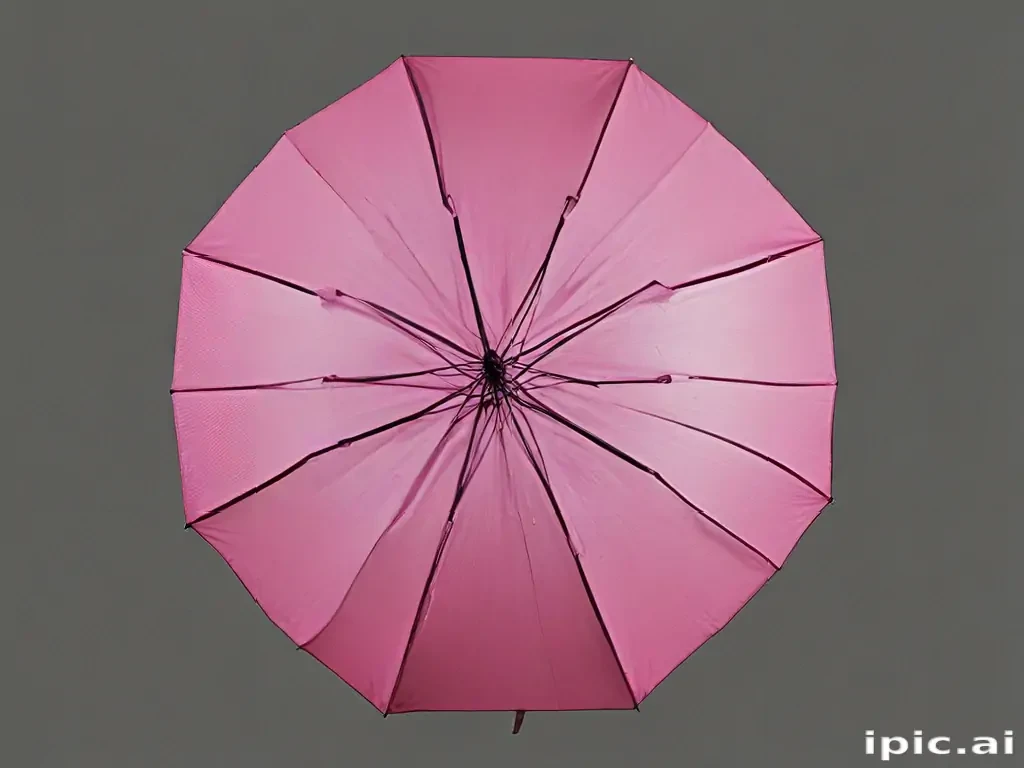 A Bright Pink Umbrella Opened Wide Against a Neutral Background