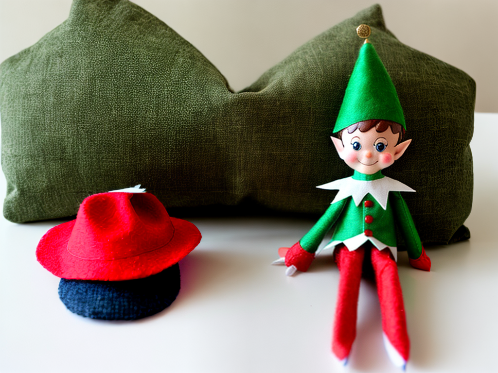 Elf on the shelf using a sewing machine