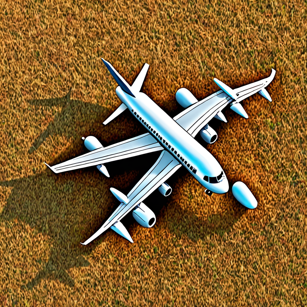 very cartoon airplane top down view