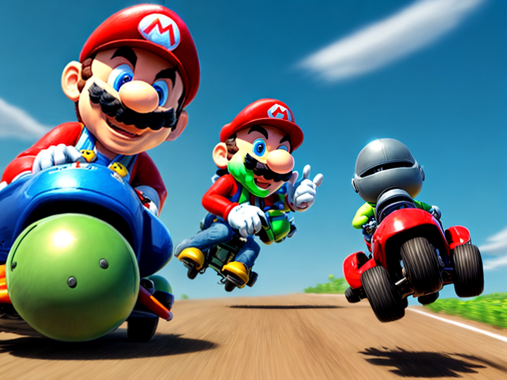 mario kart grandma gets hit with blue shell