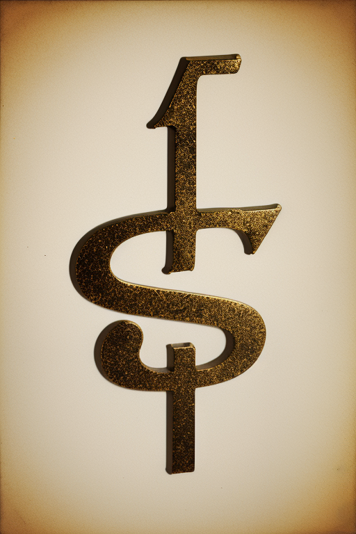 A Unique Artistic Representation of the Dollar Sign in Creamy White Color.