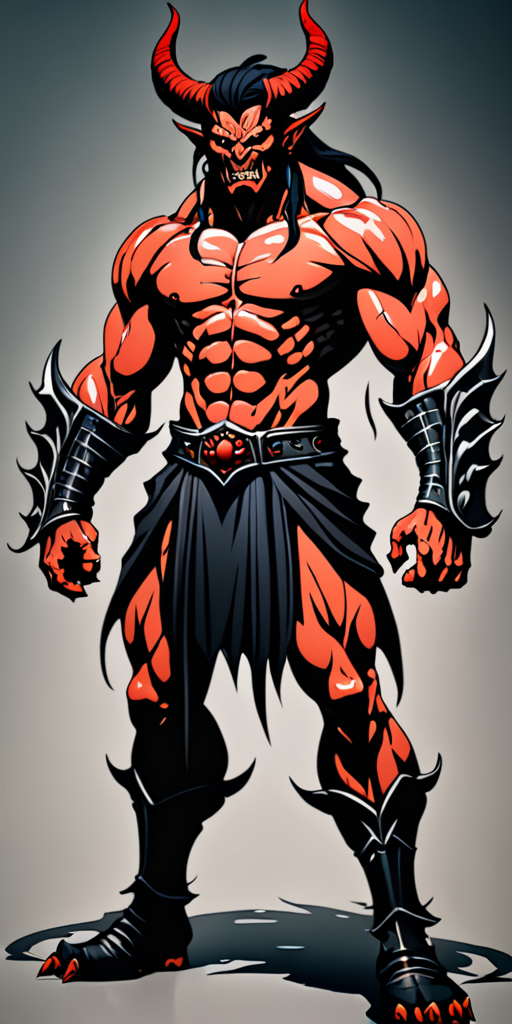 A demon fighter from the underworld, full body, high quality, anime art ...