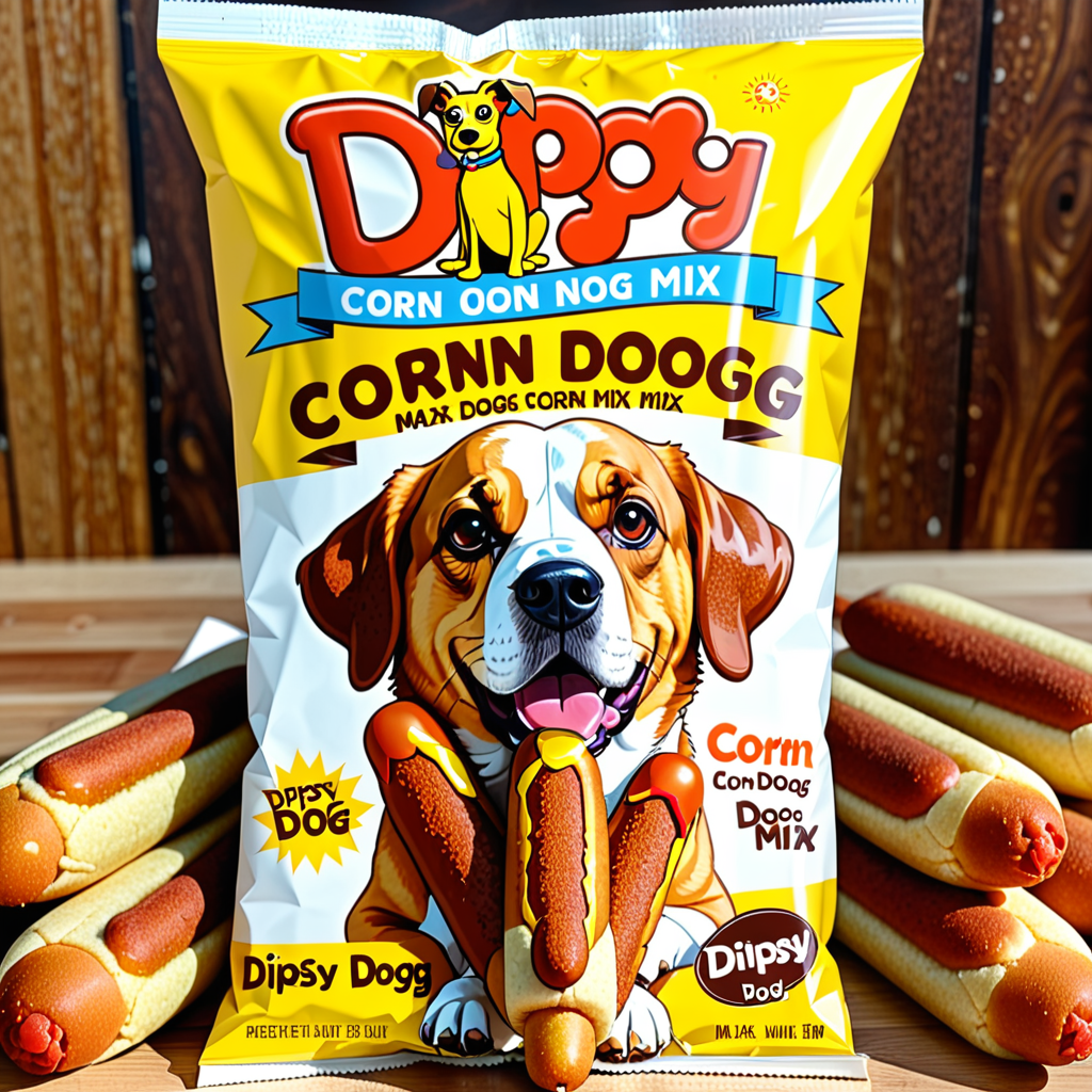 Deliciously Fun Corn Dog Mix for Dogs in Vibrant Packaging