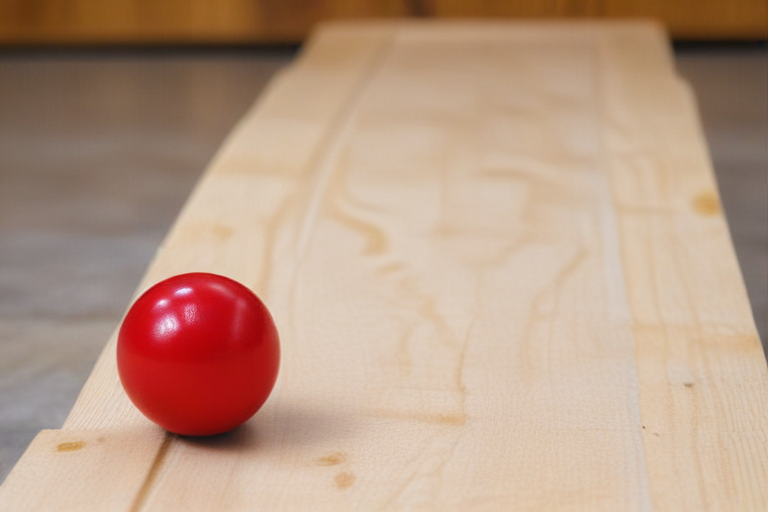 a red ball on a smooth ramp science experiment