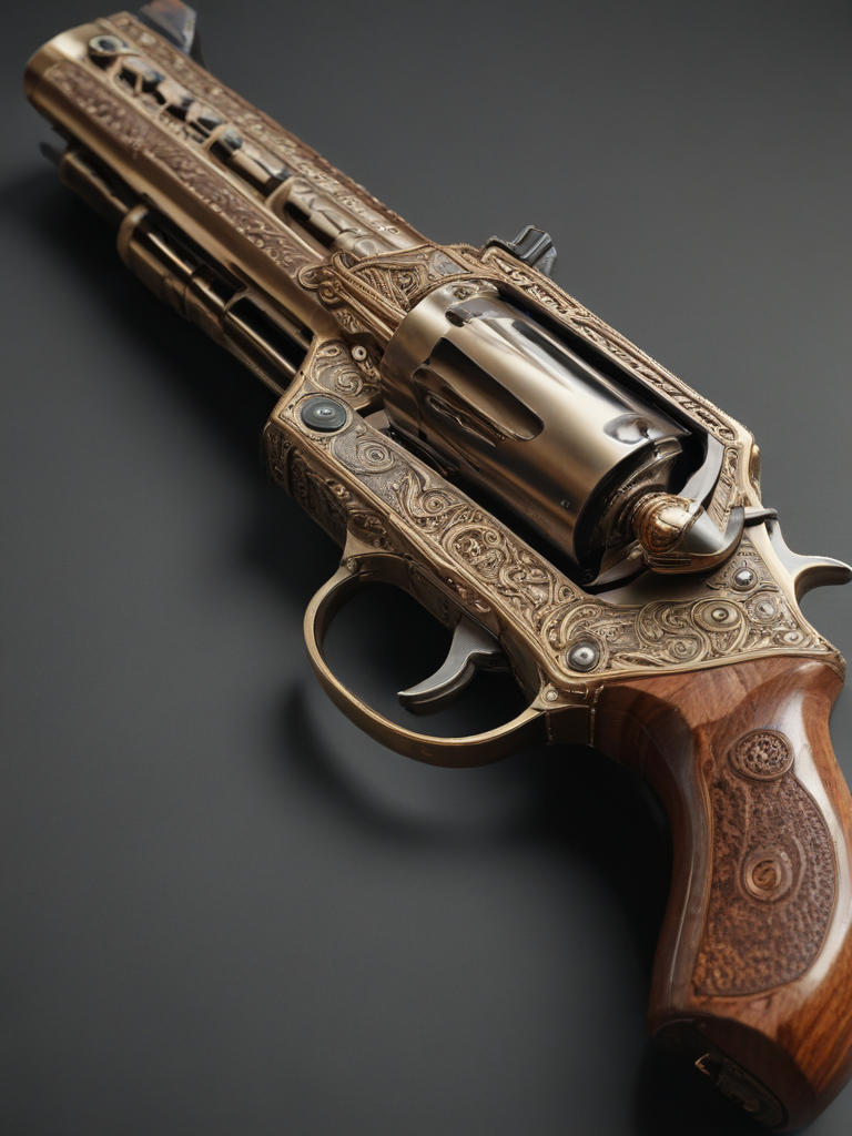 Intricately Designed Vintage Revolver with Ornate Engravings and ...