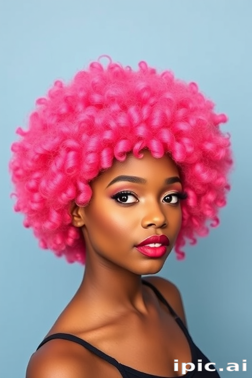Vibrant Pink Curly Hairstyle: A Bold and Playful Fashion Statement