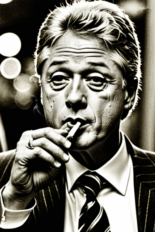 Bil Clinton smoking a spliff