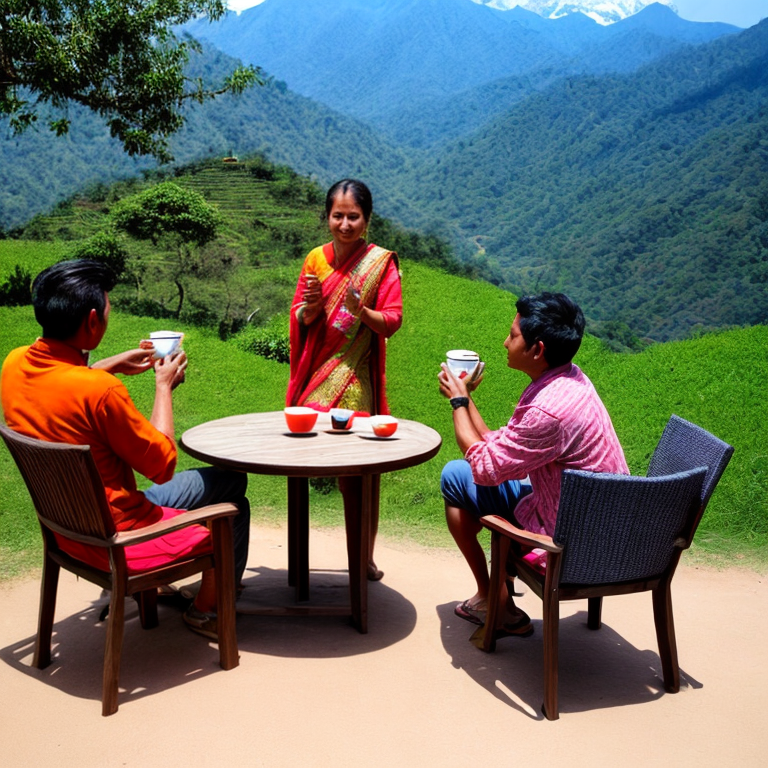 I drinking tea in nepal