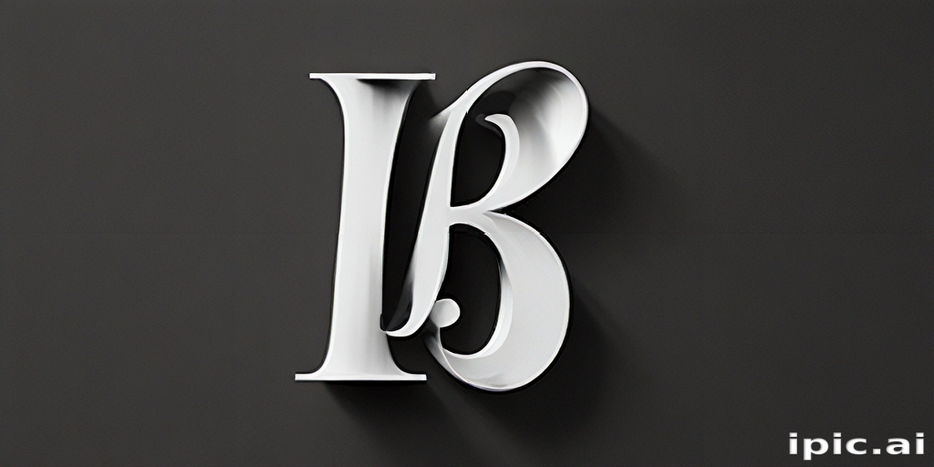 Stylized Monogram Design Featuring the Letters 'I' and 'B' on Dark ...