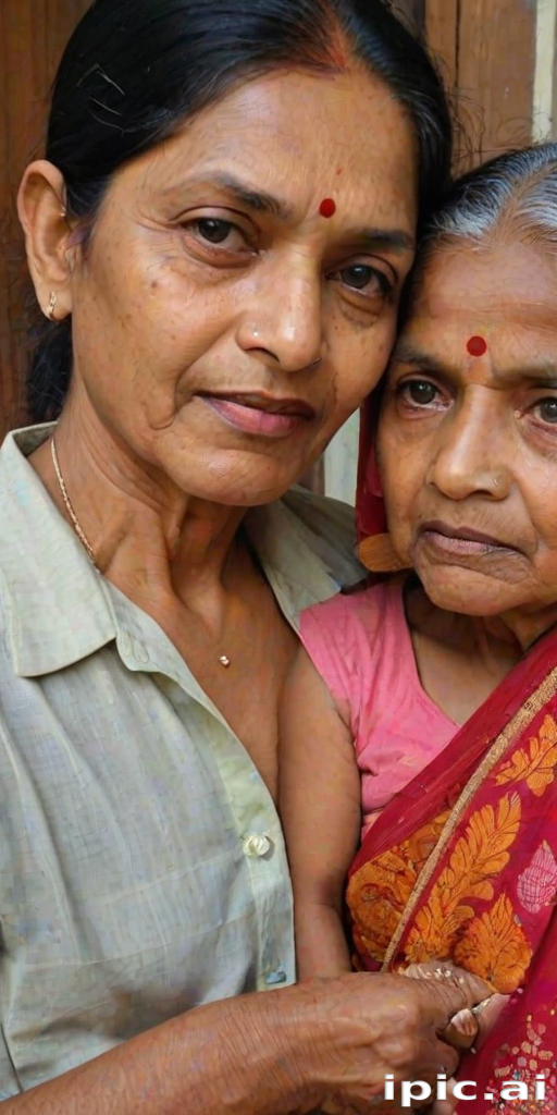 A Heartwarming Moment Between Two Generations of Loving Family Members.