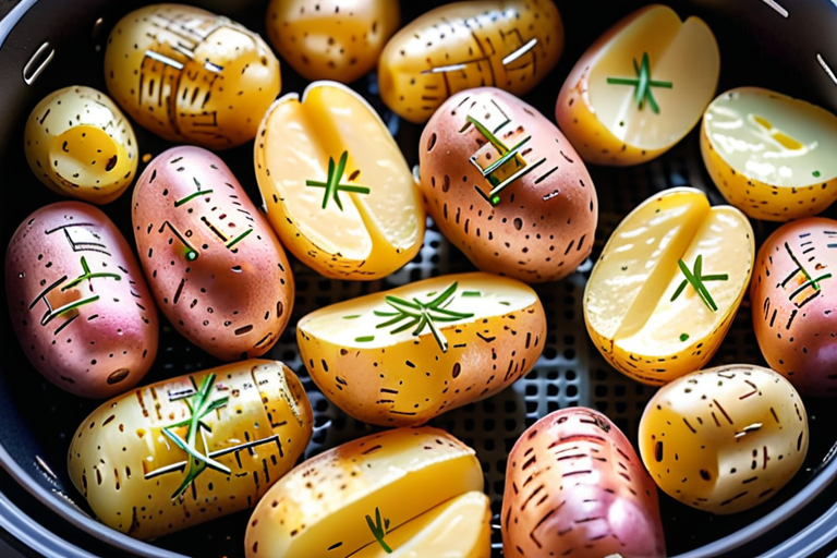 Deliciously Prepared Potatoes with Fresh Herbs Ready for Cooking Delight