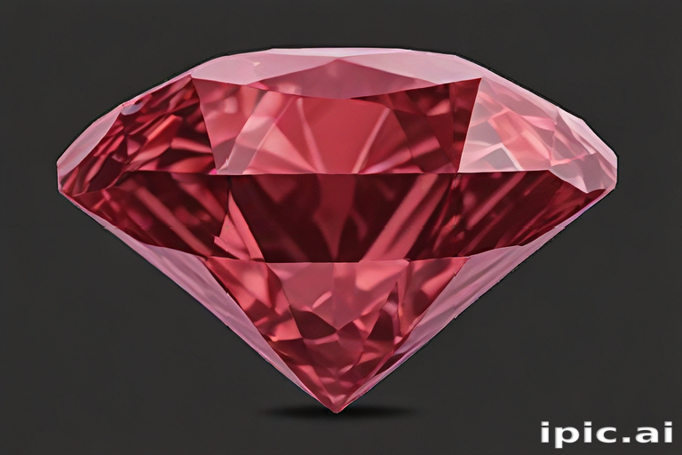 Stunning Red Diamond Sparkling Brightly Against a Dark Background