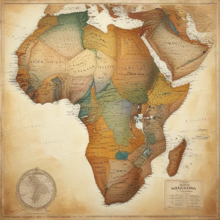 Vintage Map of Africa Highlighting Historical Regions and Geographic ...