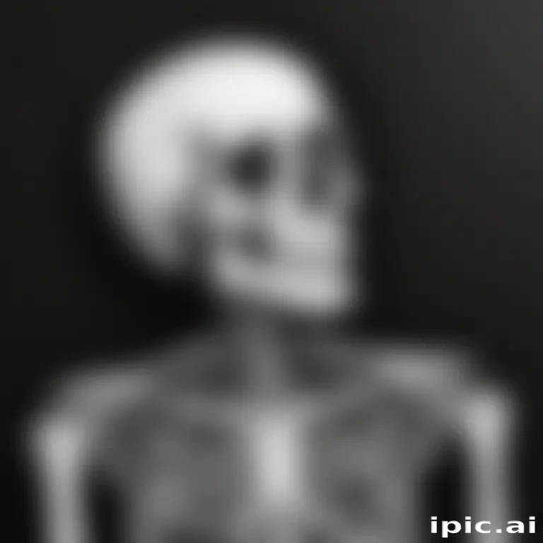 Abstract Representation of a Human Skeleton Against a Dark Background