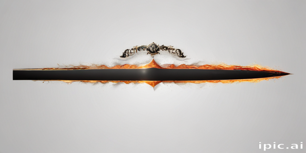 Majestic Sword with Fiery Edge and Ornate Decorative Hilt Design