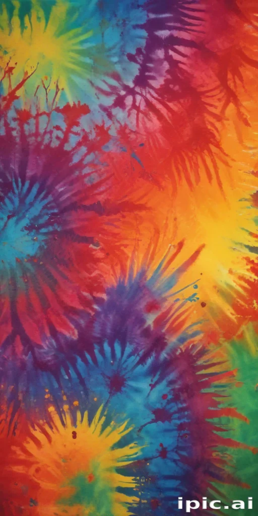 Vibrant Tie-Dye Burst of Colorful Patterns in Radiant Sunshine Hues