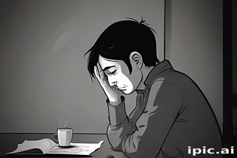 Contemplative Moment: A Person Reflecting While Sipping Coffee Alone