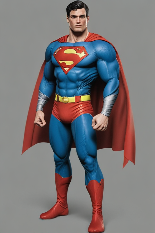 20s Superman, full body, front view, comic style