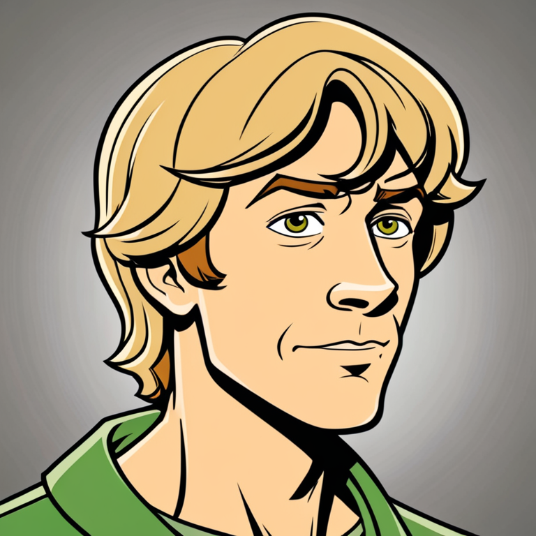 Shaggy Rogers from the cartoon Scooby-Doo. blond hair. Portrait ...