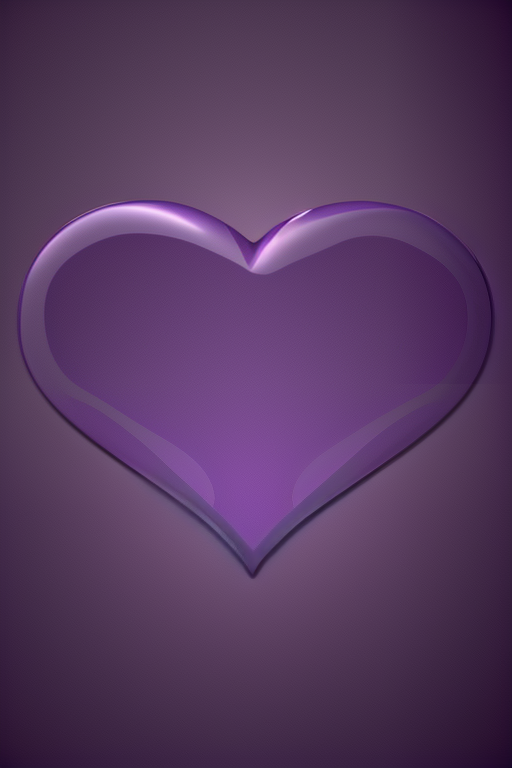 A Beautiful, Shiny Purple Heart Symbol on a Smooth Background.