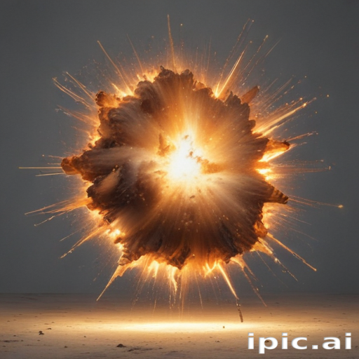 Dynamic Explosion Captured in Stunning Detail Against a Dark Background