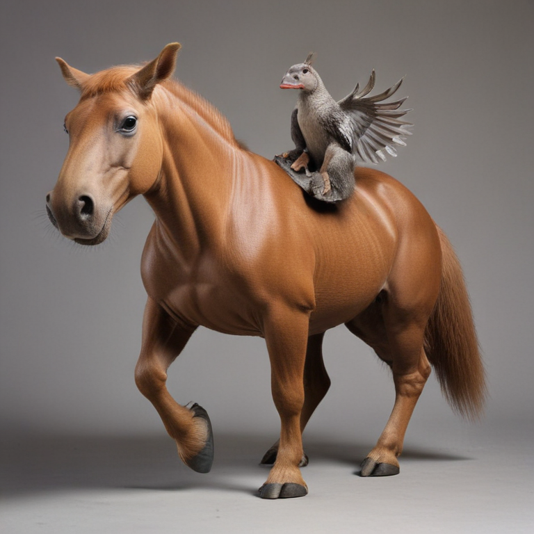 a fictitious animal, with the body and legs of a hippopotamus, the head ...